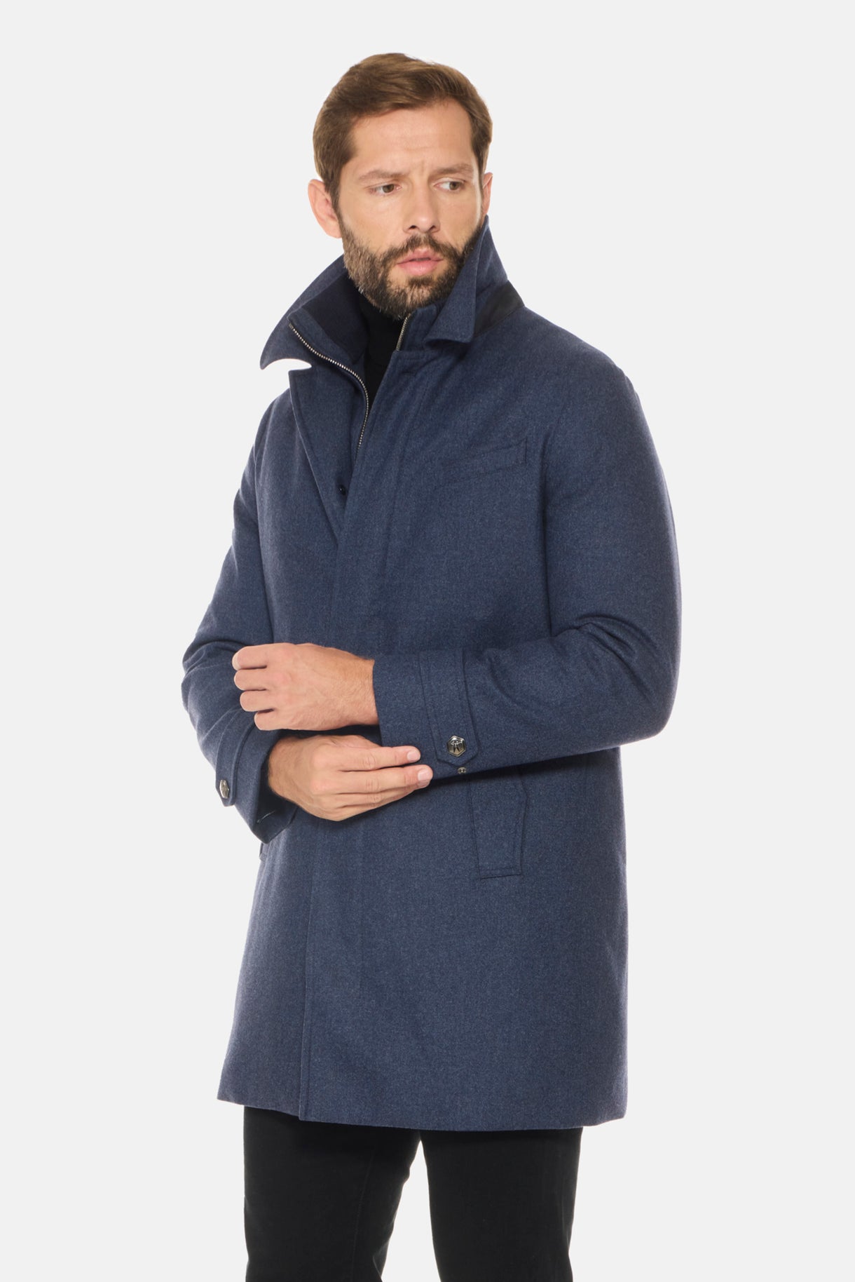 Stretch Wool Euro Coat, French Blue – Norwegian Wool