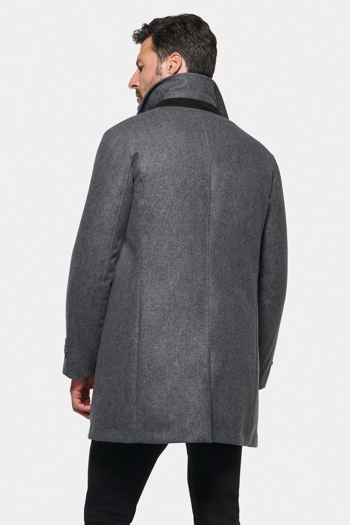 Stretch Wool Euro Coat, Charcoal Melange – Norwegian Wool