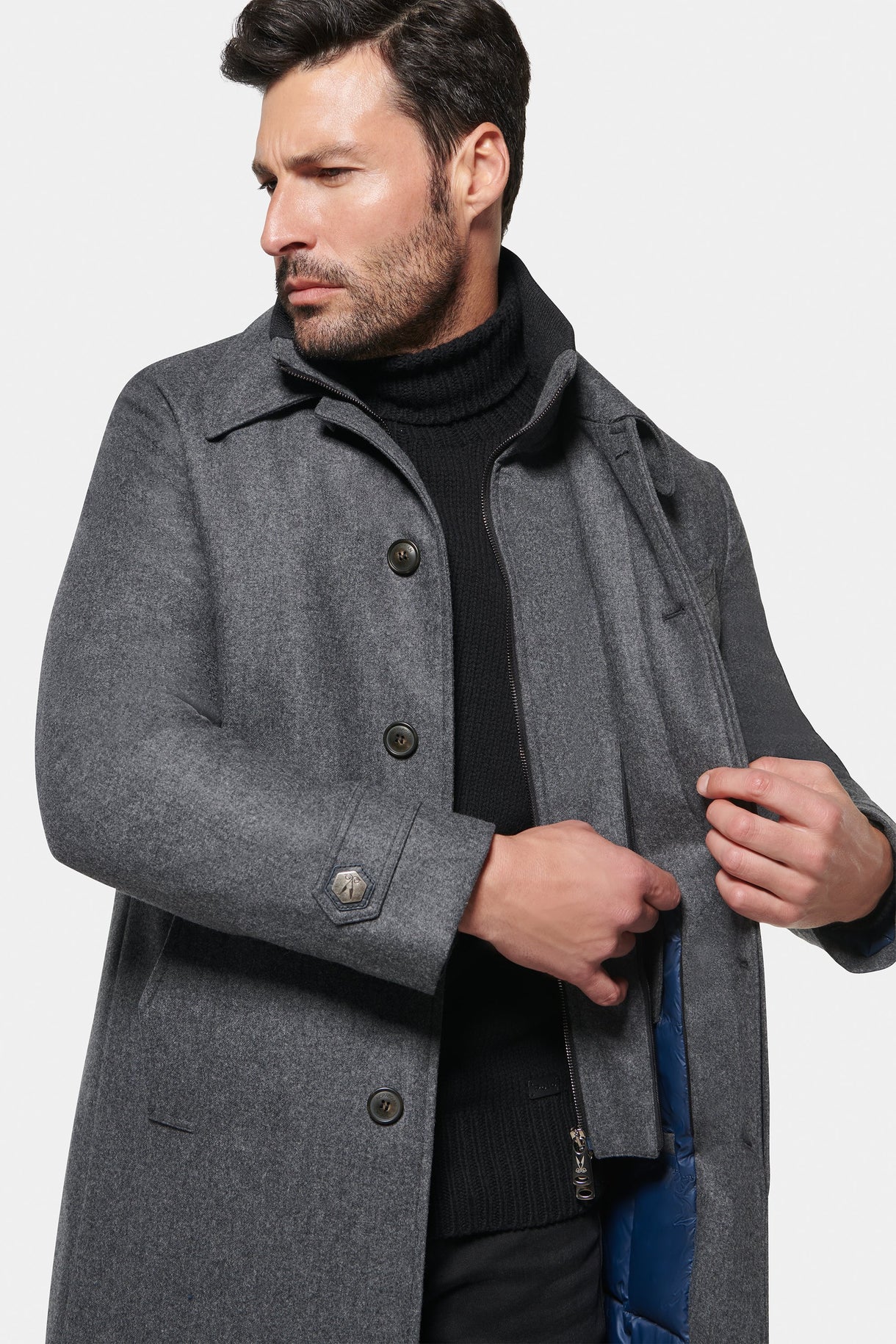 Stretch Wool Euro Coat, Charcoal Melange – Norwegian Wool